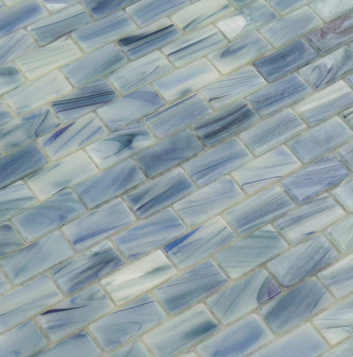 Azzurite Blue 1/2x1 Glossy Glass Tile From Oasis Tile