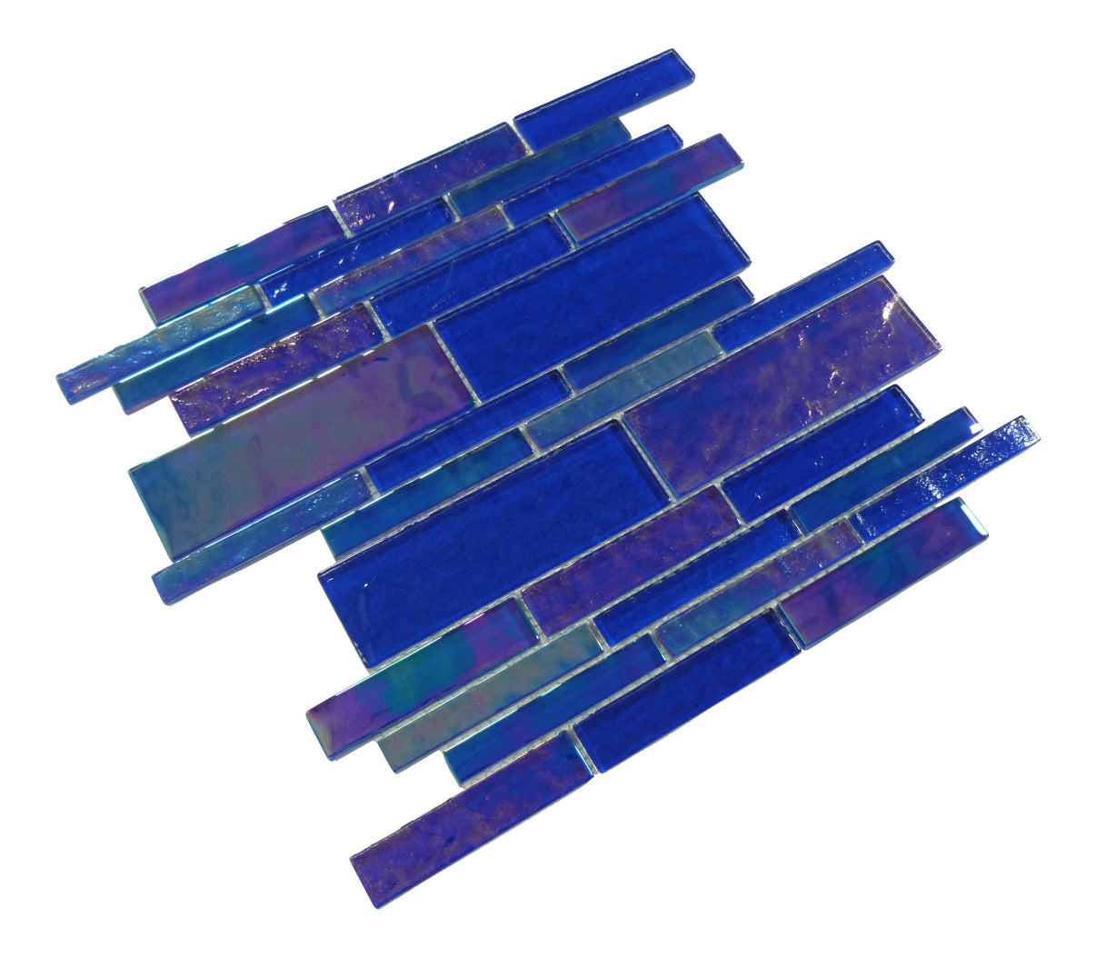 Tesoro Treasure Cobaltstone Blue Linear Glossy & Iridescent Glass Pool ...