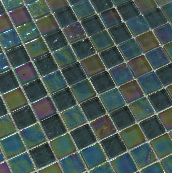Treasure Moonstone Grey Glossy and Iridescent Glass Tile