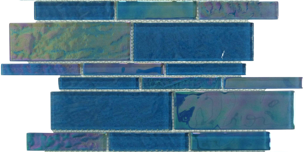 Tesoro Treasure Topazstone Blue Linear Glossy And Iridescent Glass Pool