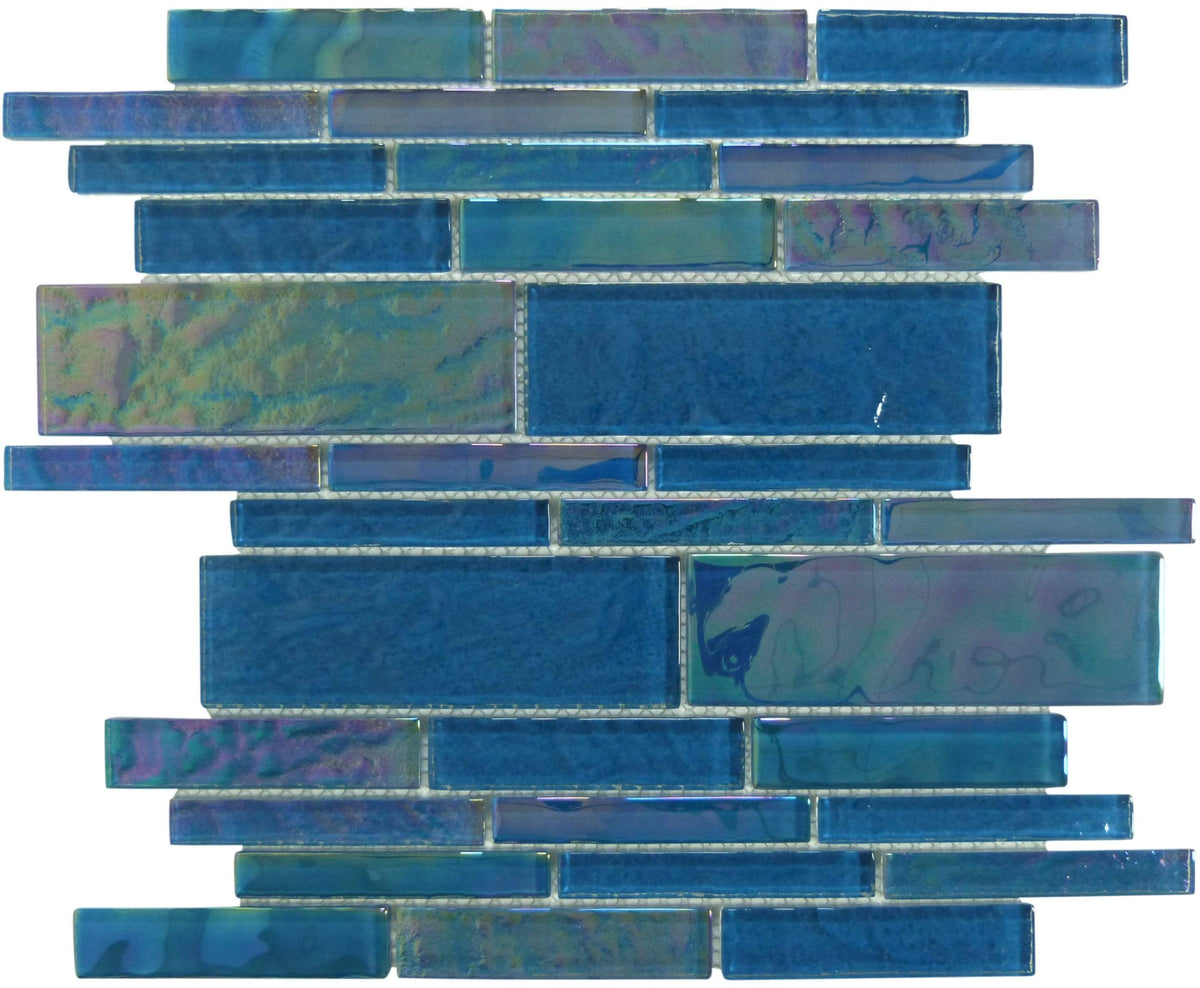 Tesoro Treasure Topazstone Blue Linear Glossy And Iridescent Glass Pool