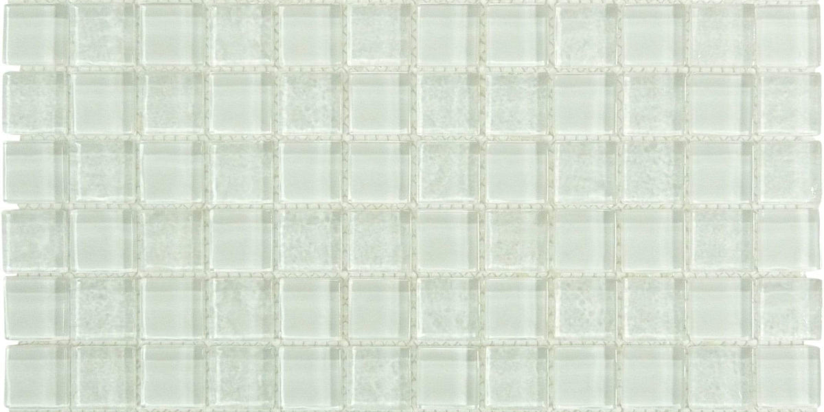 Tesoro Treasure Whitestone White 1" x 1" Glossy Glass Pool Tile ...