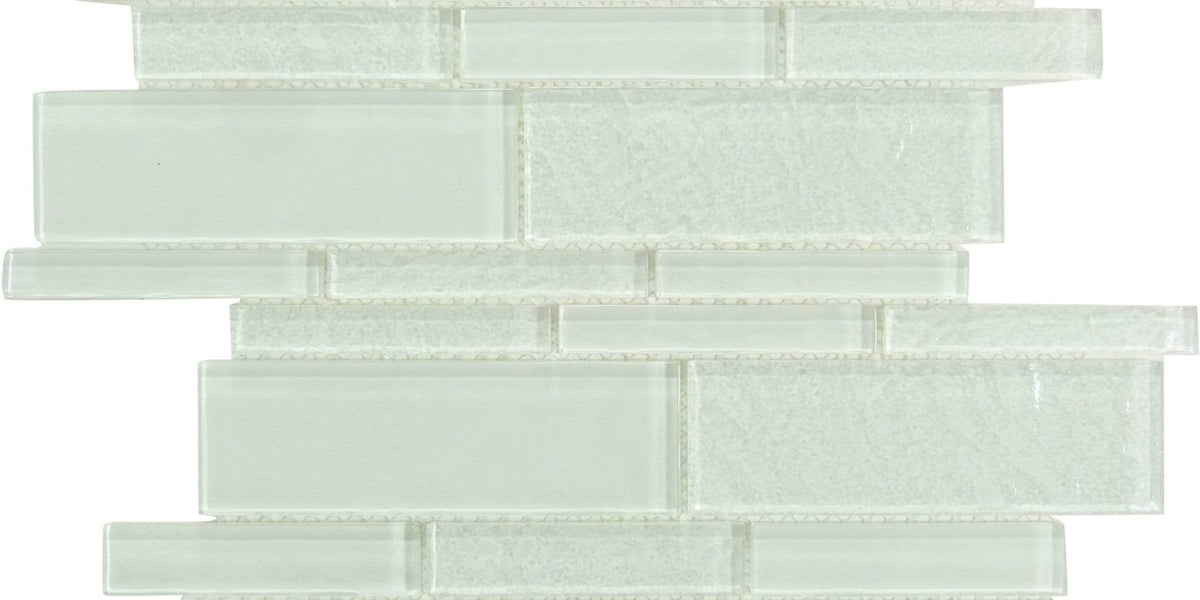 Tesoro Treasure Whitestone White Linear Glossy Glass Pool Tile ...