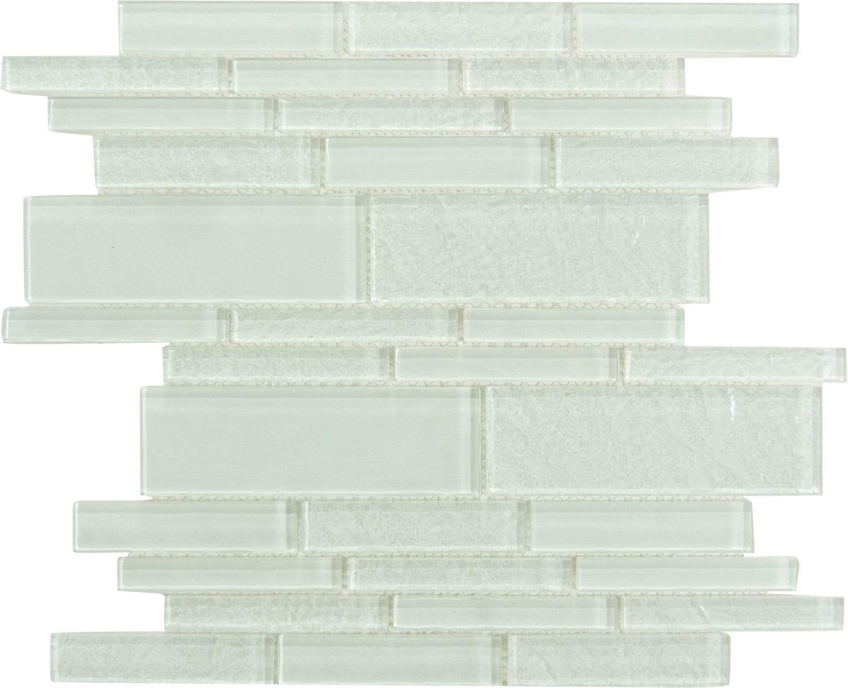 Tesoro Treasure Whitestone White Linear Glossy Glass Pool Tile ...