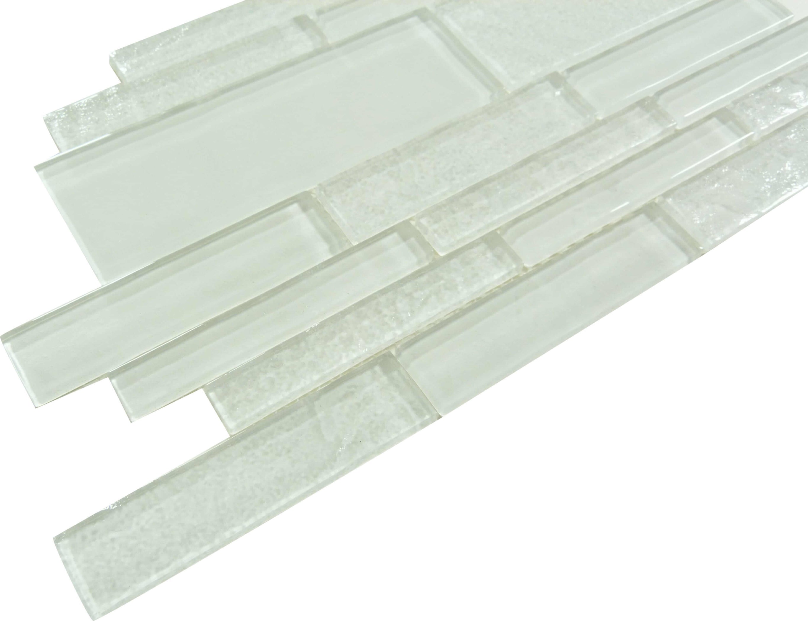 Tesoro Treasure Whitestone White Linear Glossy Glass Pool Tile ...