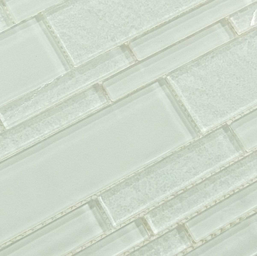 Tesoro Treasure Whitestone White Linear Glossy Glass Pool Tile ...