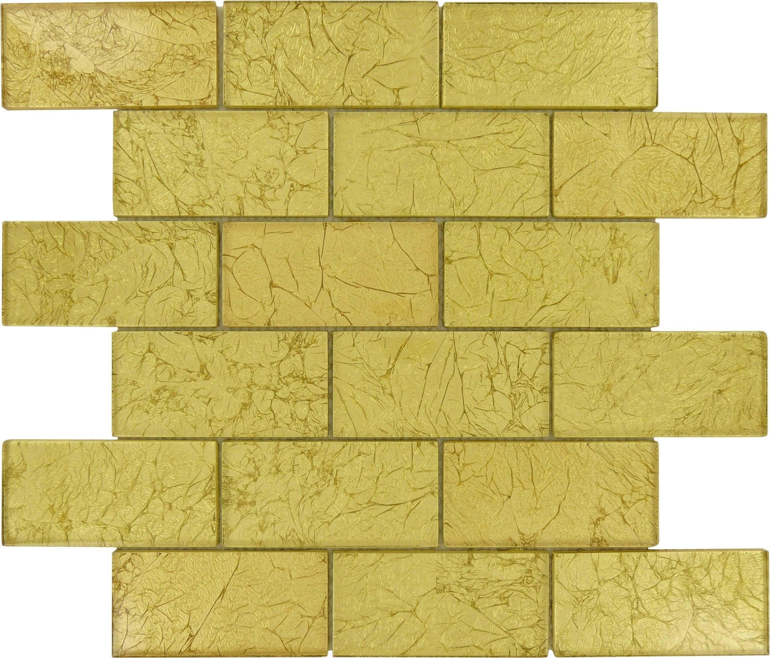 Gold Foil Glossy Glass Tile: GK1 | Shop Oasis Tile