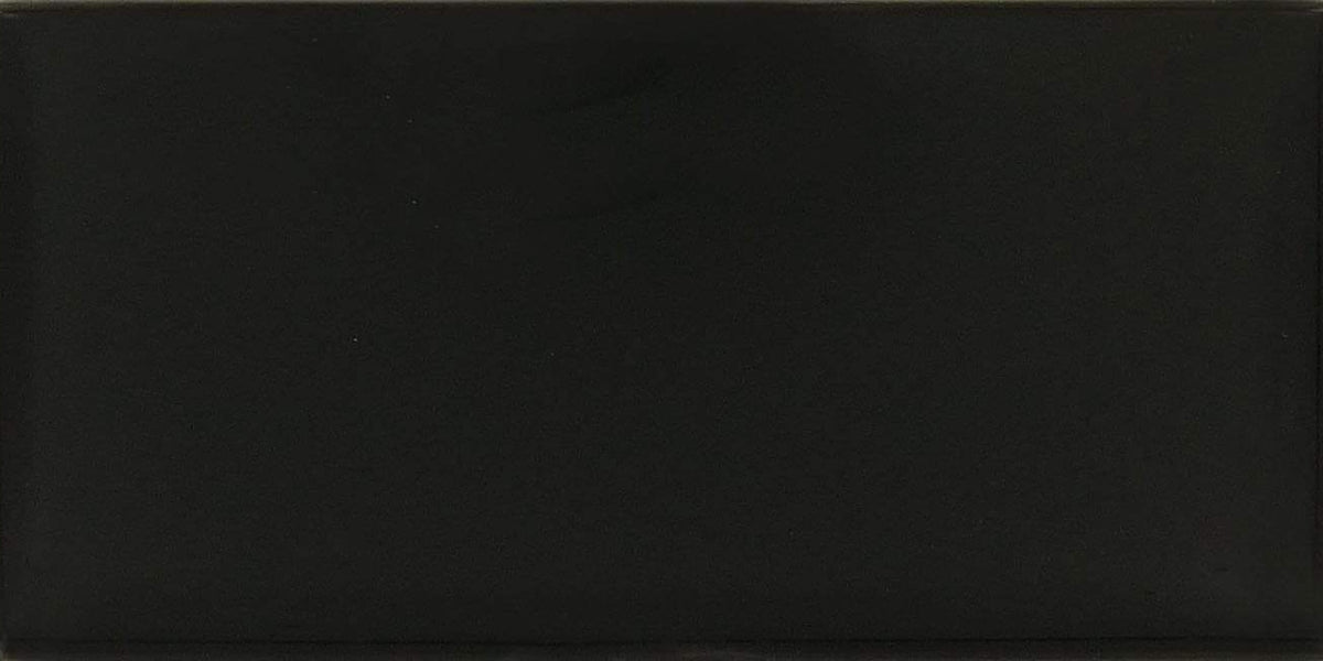 3'' x 6'' Black Glass Subway Tile Glossy CSA4
