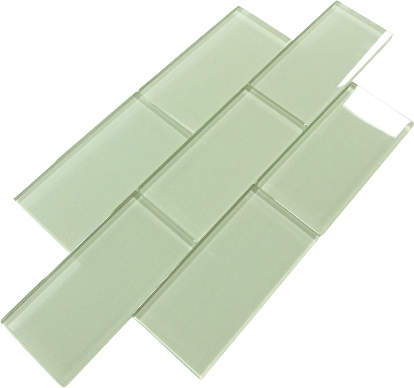 3'' x 6'' Green Glass Subway Tile Glossy CSA9