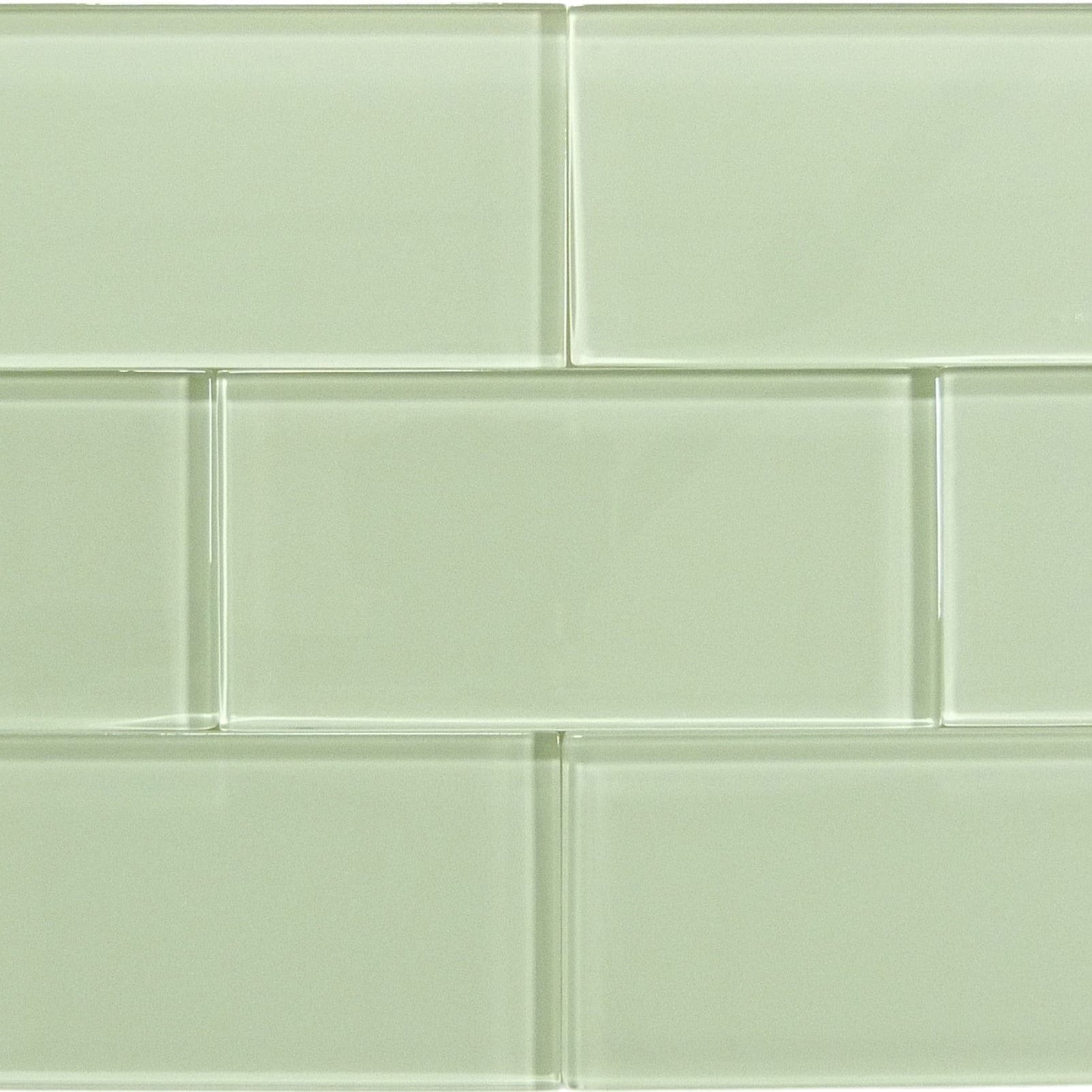 3'' x 6'' Green Glass Subway Tile Glossy CSA9
