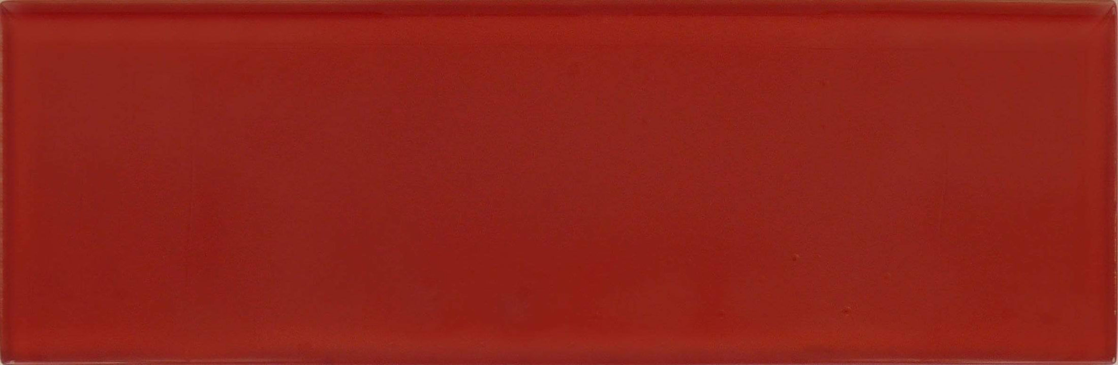 4'' x 12'' Red Glass Subway Tile Glossy JCSB8