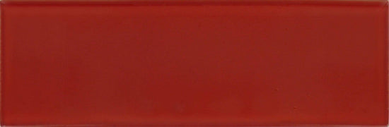 4'' x 12'' Red Glass Subway Tile Glossy JCSB8