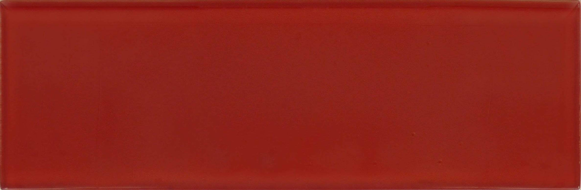 4'' x 12'' Red Glass Subway Tile Glossy JCSB8