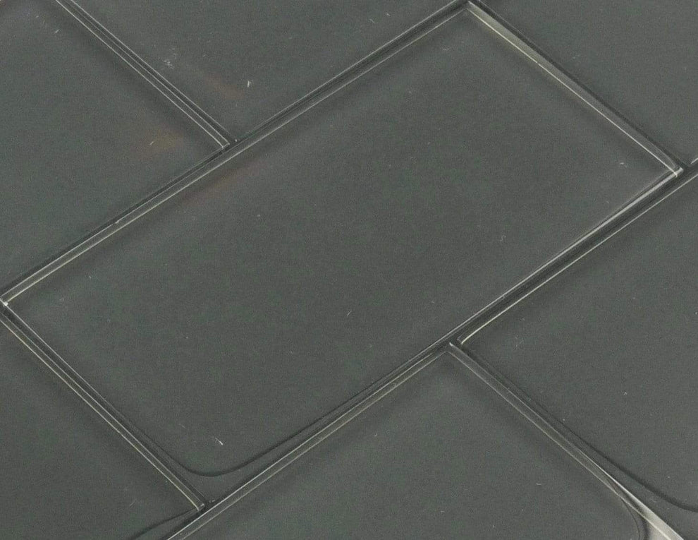 Charcoal Grey 3" x 6" Glossy Glass Subway Tile CSA6