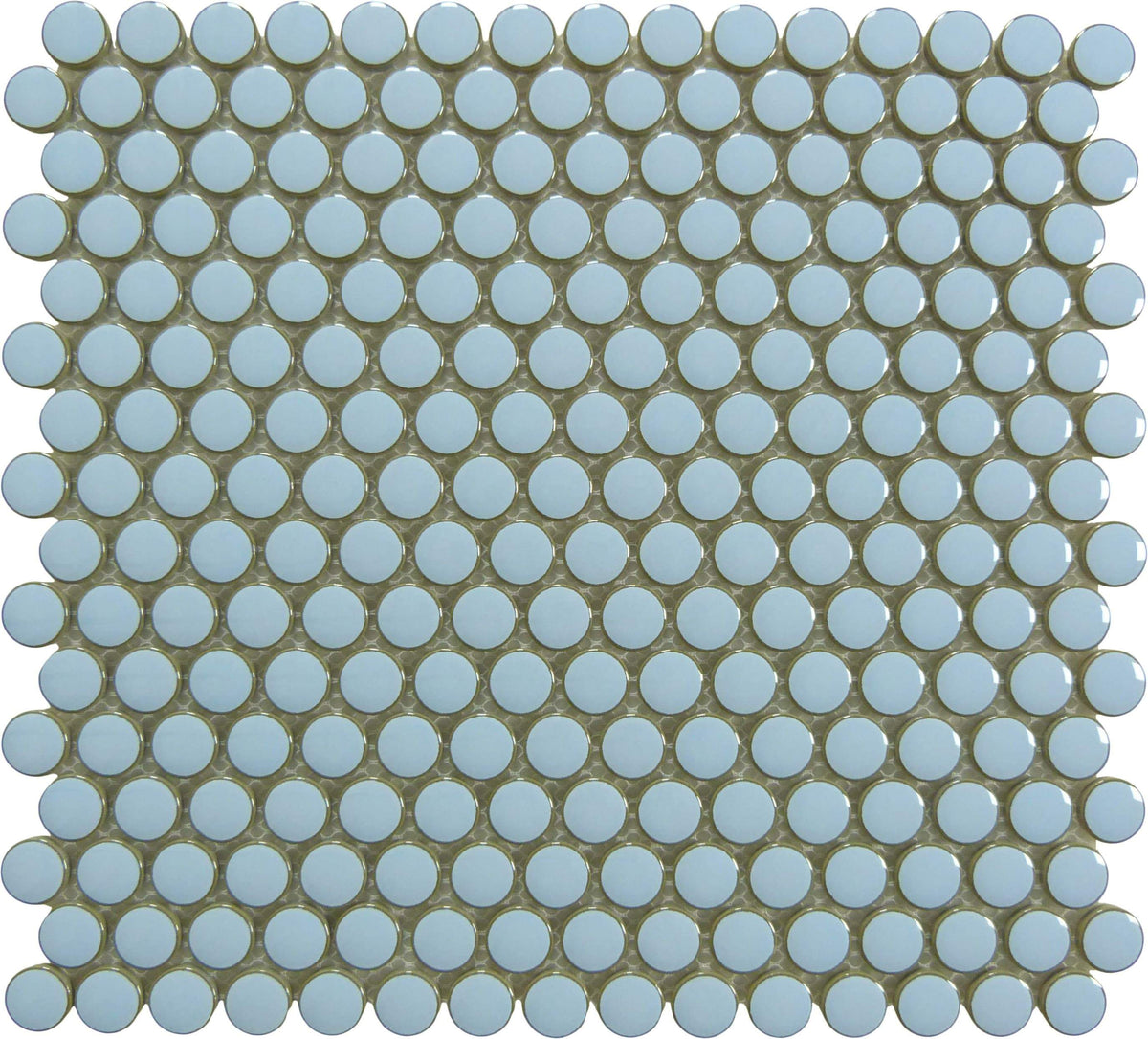 Heavenly Blue Penny Circle Round Glossy Porcelain Tile JAPM103