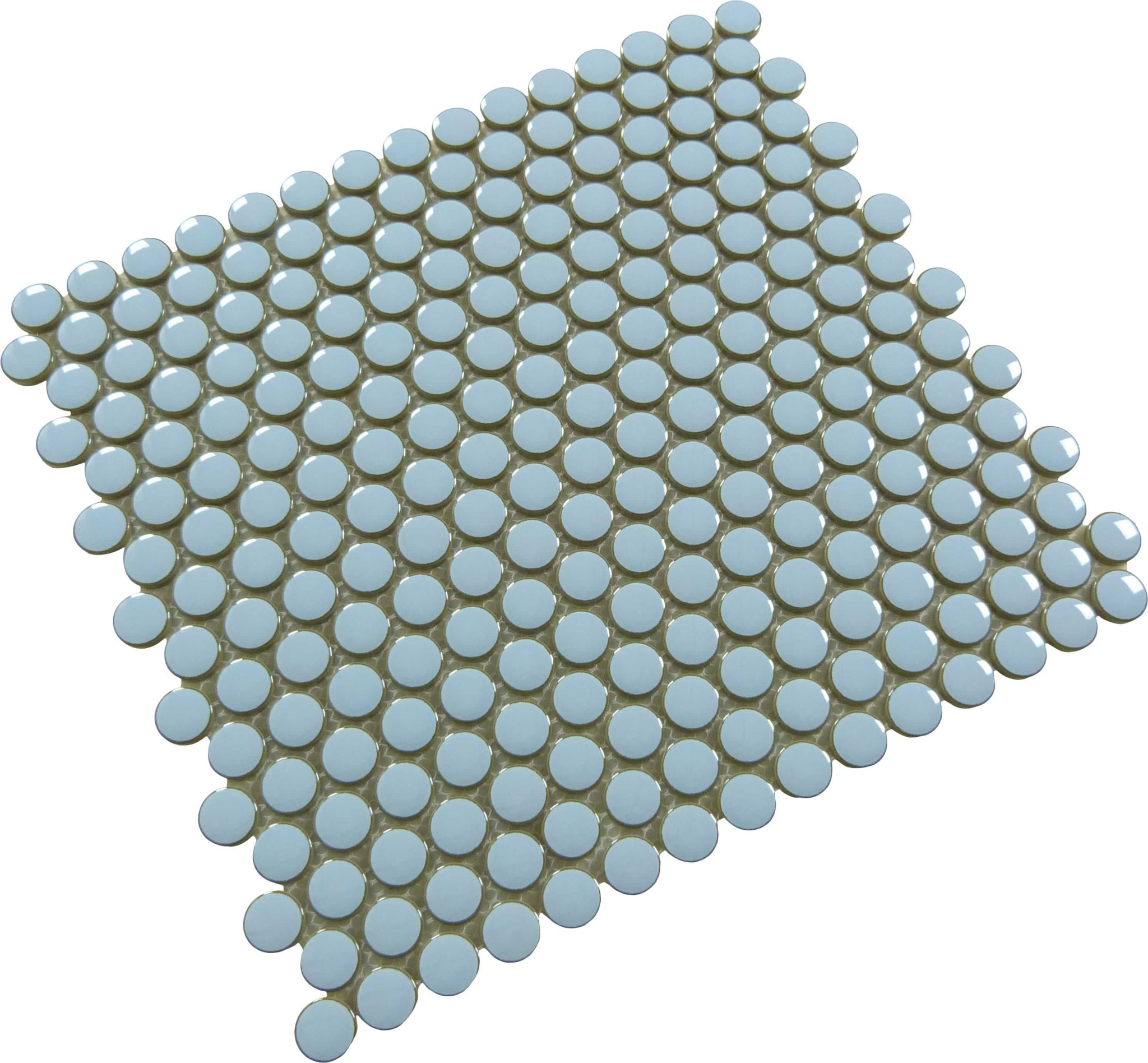 Heavenly Blue Penny Circle Round Glossy Porcelain Tile JAPM103