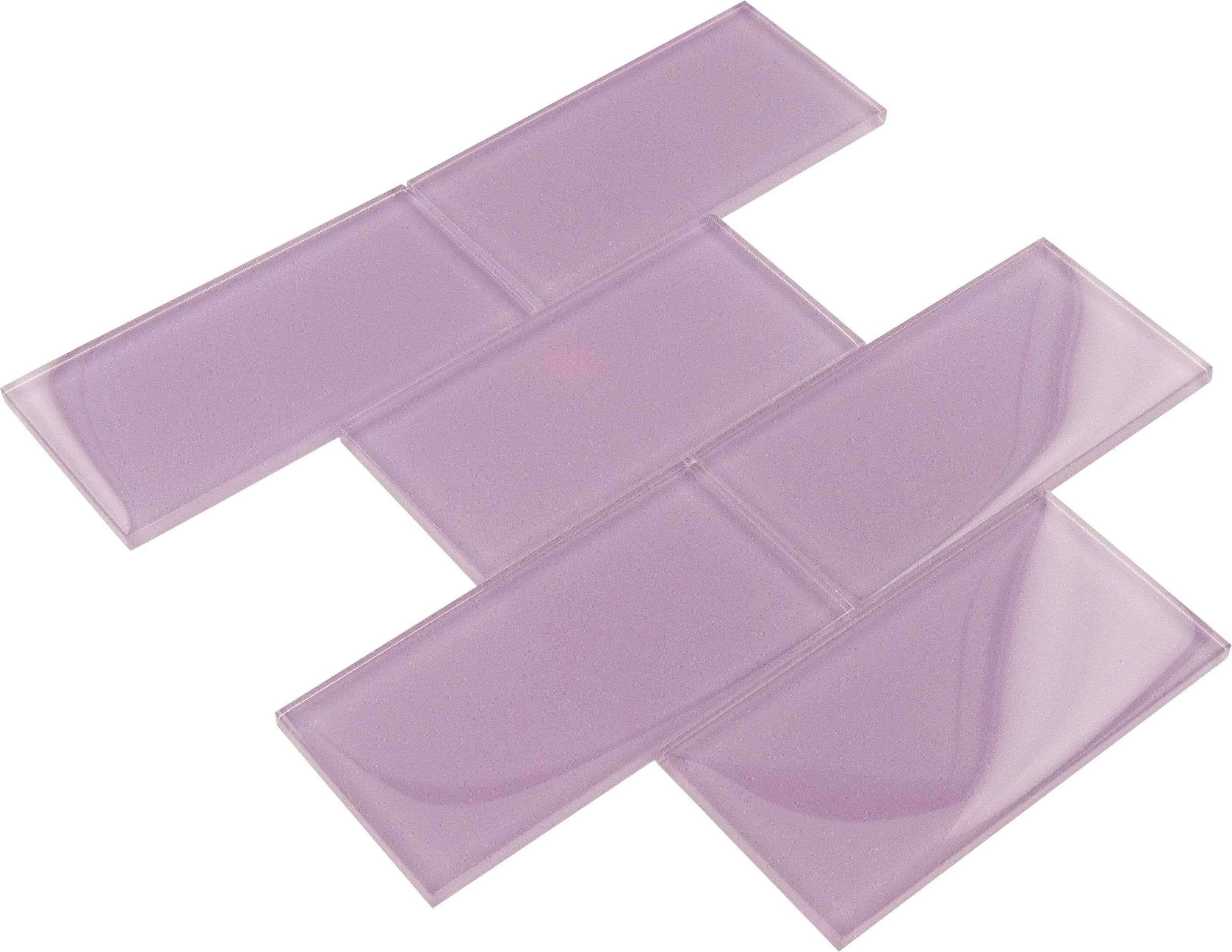 Lilac 3" x 6" Glossy Glass Subway Tile CSA13