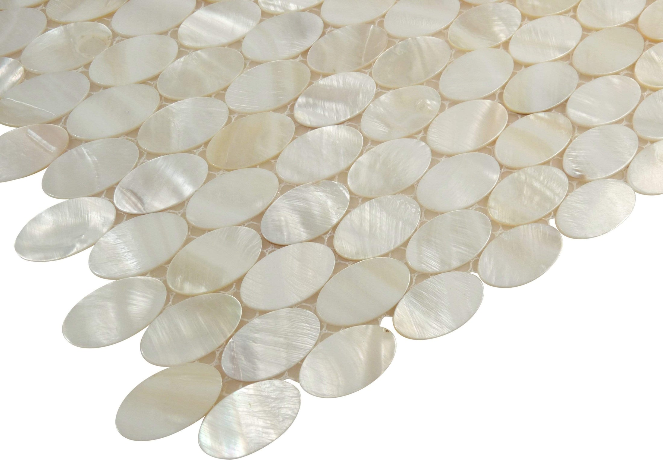 Mother Of Pearl Oval Glossy Shell Tile MPS3