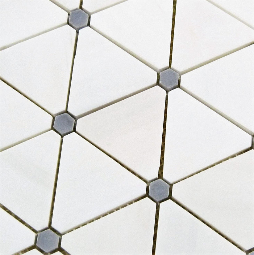 Natural Marble Dolomite White Triangle Polished Stone Tile NMS1