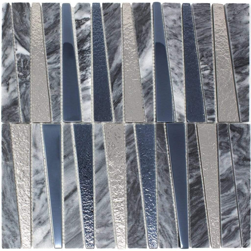 River Grey Marble & Metallic Glass Tile DL3