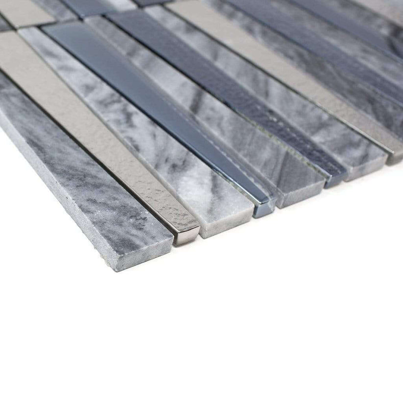 River Grey Marble & Metallic Glass Tile DL3