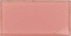 Salmon Colored Tile | 3"x6" Glass Subway Tile Backsplash