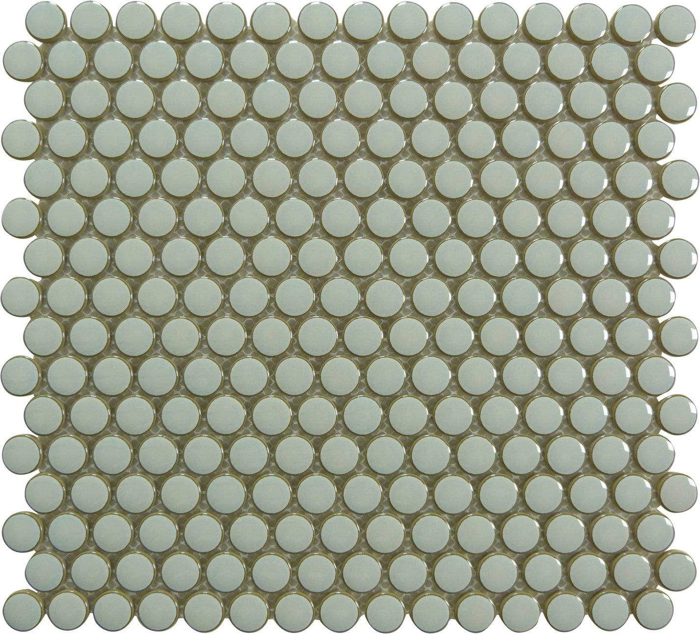 Stone Grey Penny Circle Round Glossy Porcelain Tile JAPM102