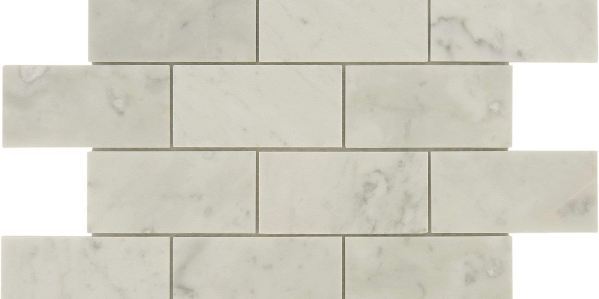 White Rectangular Tiles | White Stone Tile | Glass Tile Oasis