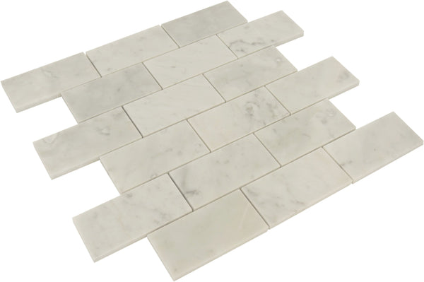 White Rectangular Tiles | White Stone Tile | Glass Tile Oasis