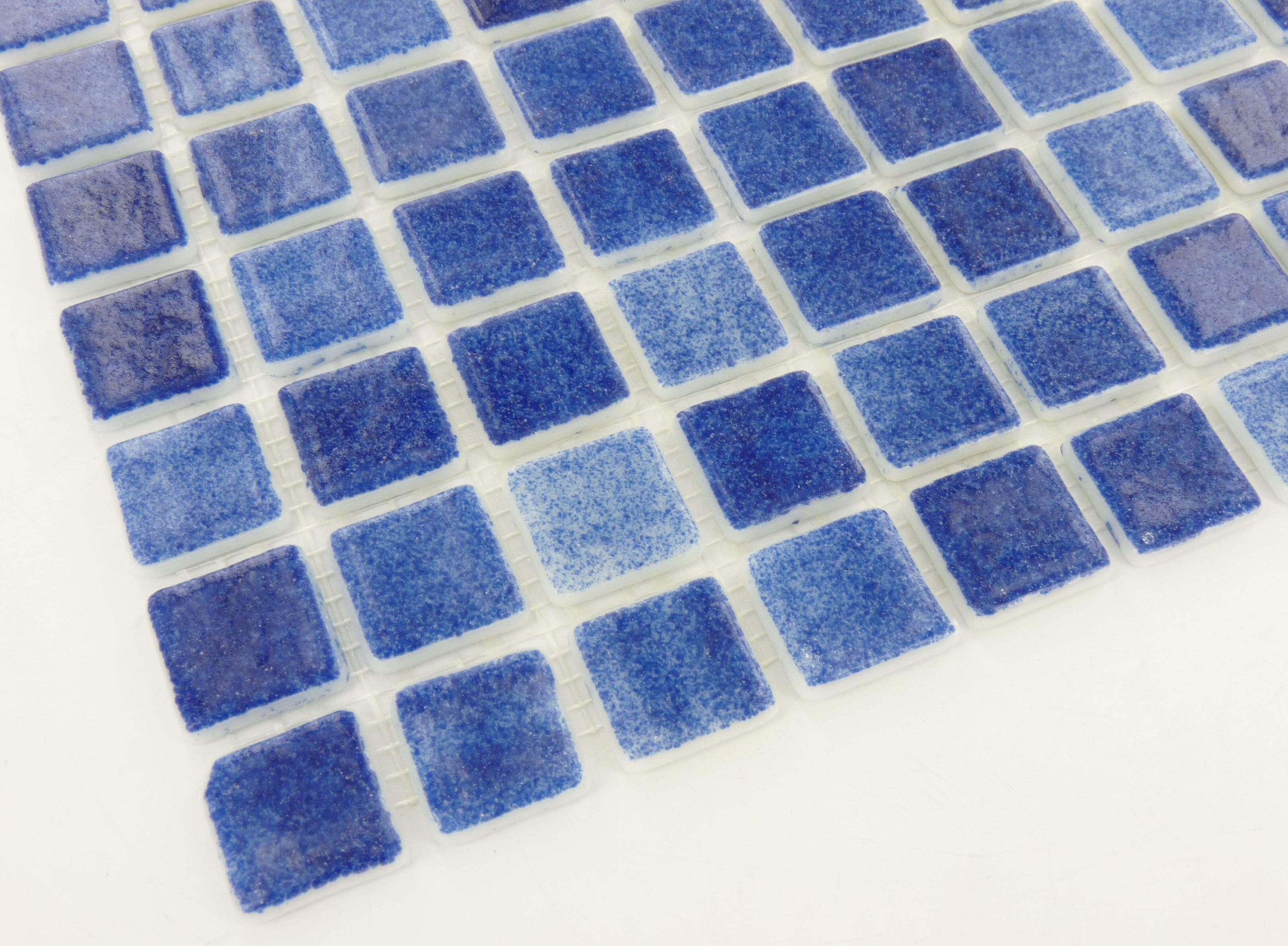 Azul Anti-Slip Blue 7/8"x7/8" Glass Matte Tile | Oasis Tile