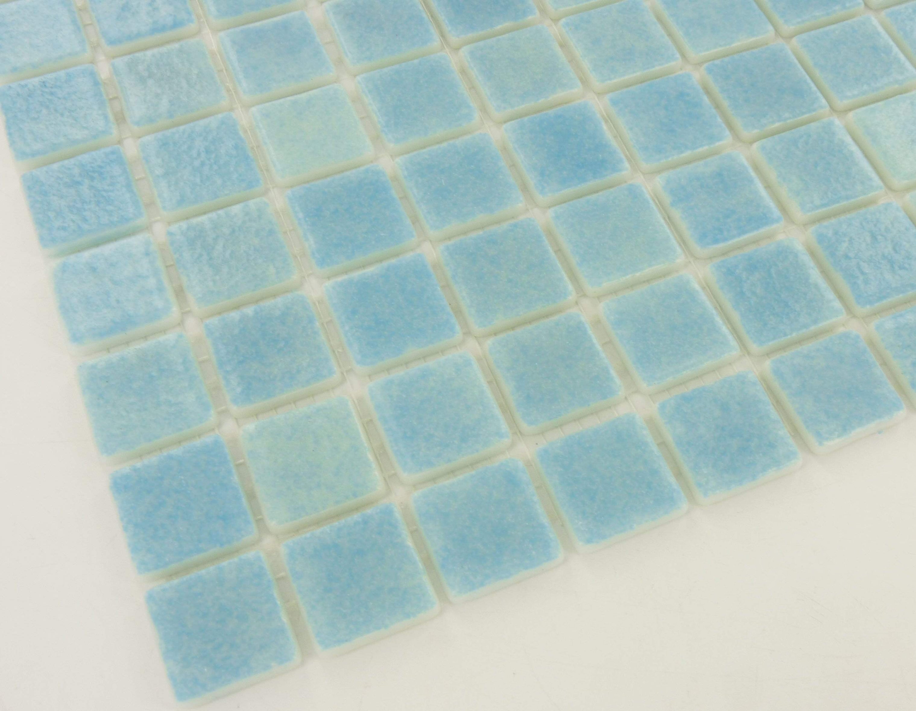 Shop Azul Celeste Anti Slip Blue 7/8x7/8 Matte Glass Tile