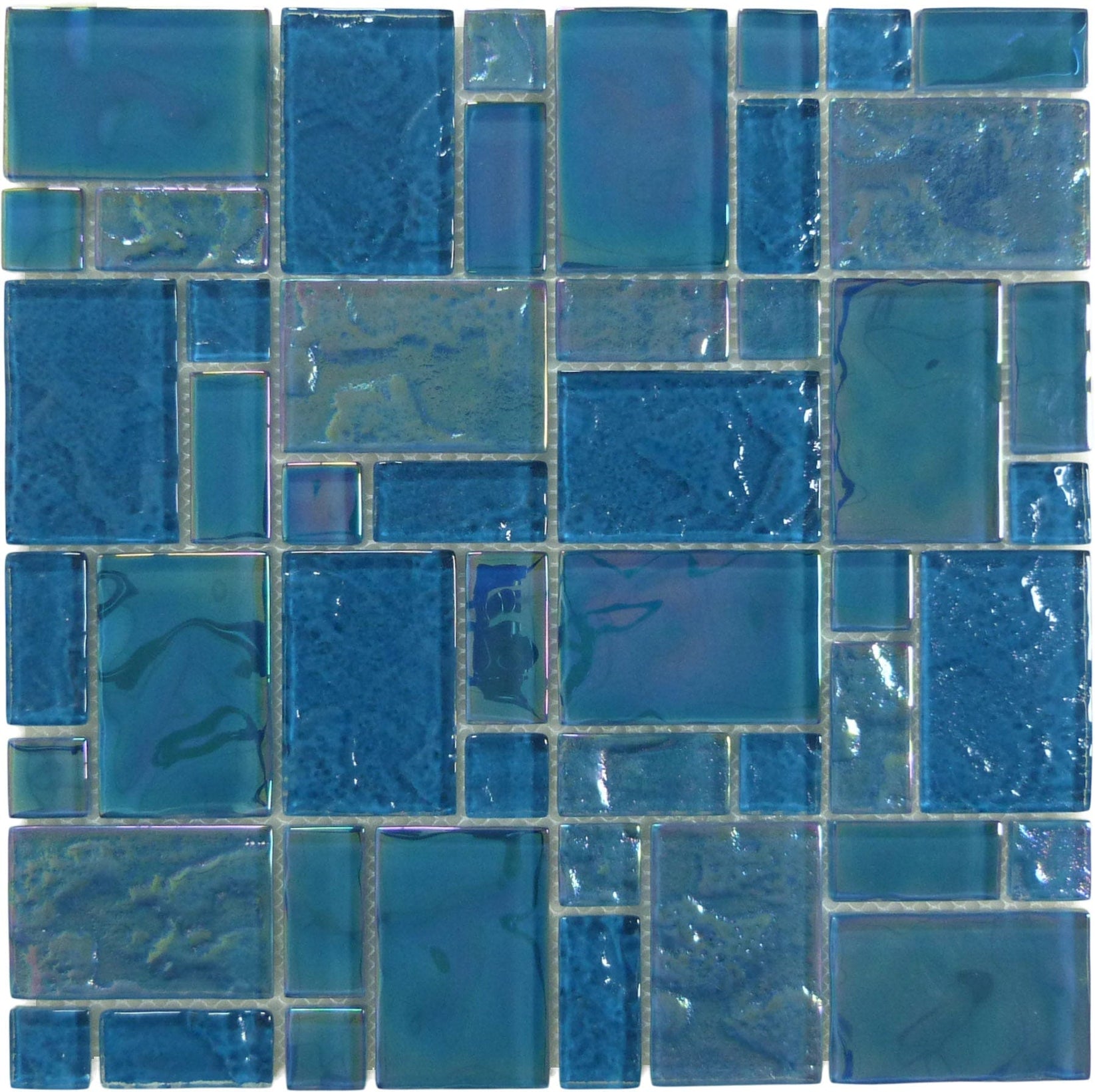 Altto Glass Caribbean Splash Mix Glossy and Iridescent Glass Tile S1824