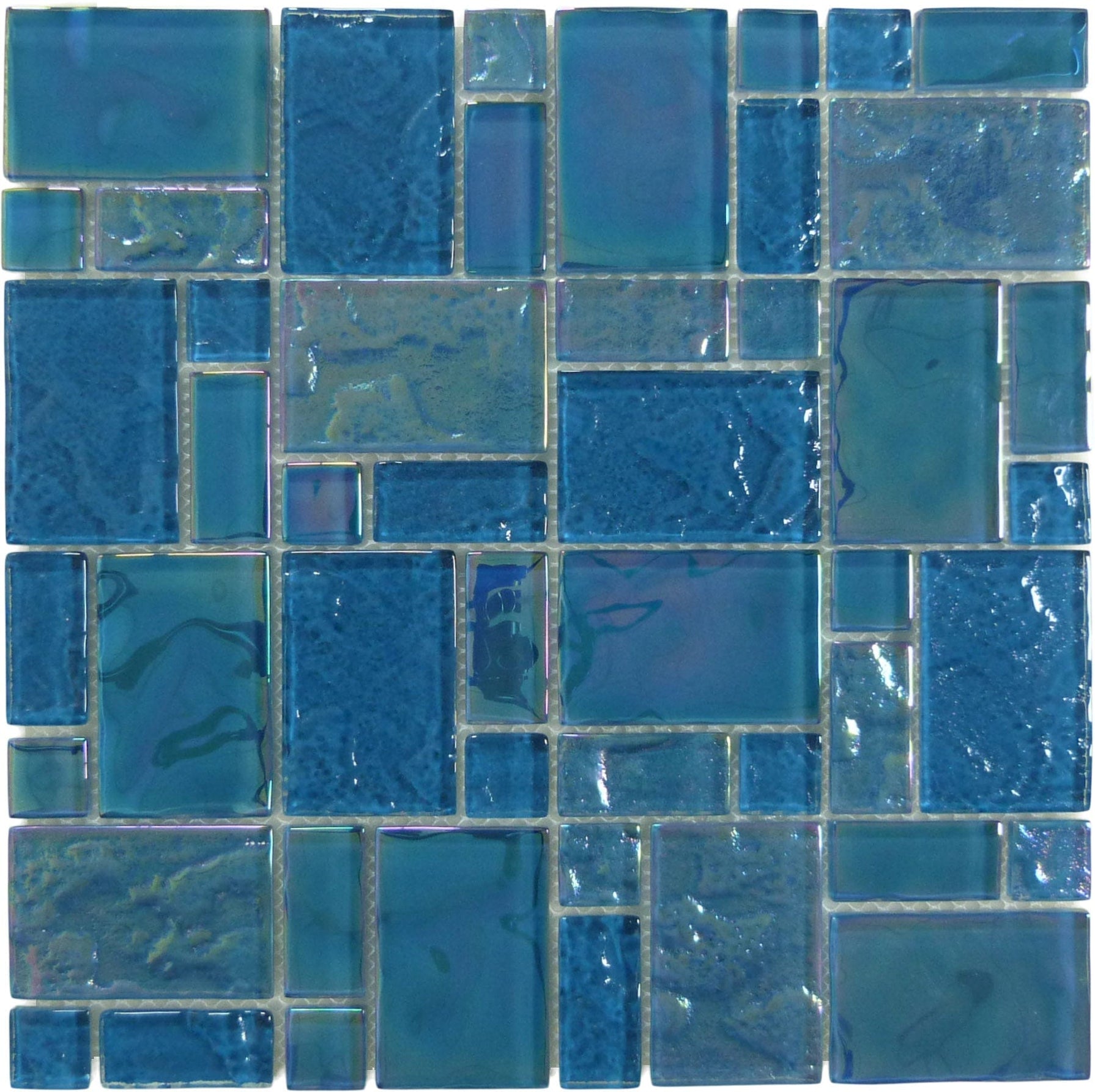 Altto Glass Caribbean Splash Mix Glossy and Iridescent Glass Tile S1824