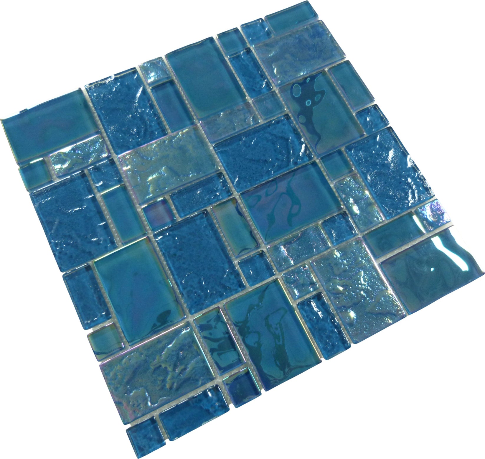 Altto Glass Caribbean Splash Mix Glossy and Iridescent Glass Tile S1824