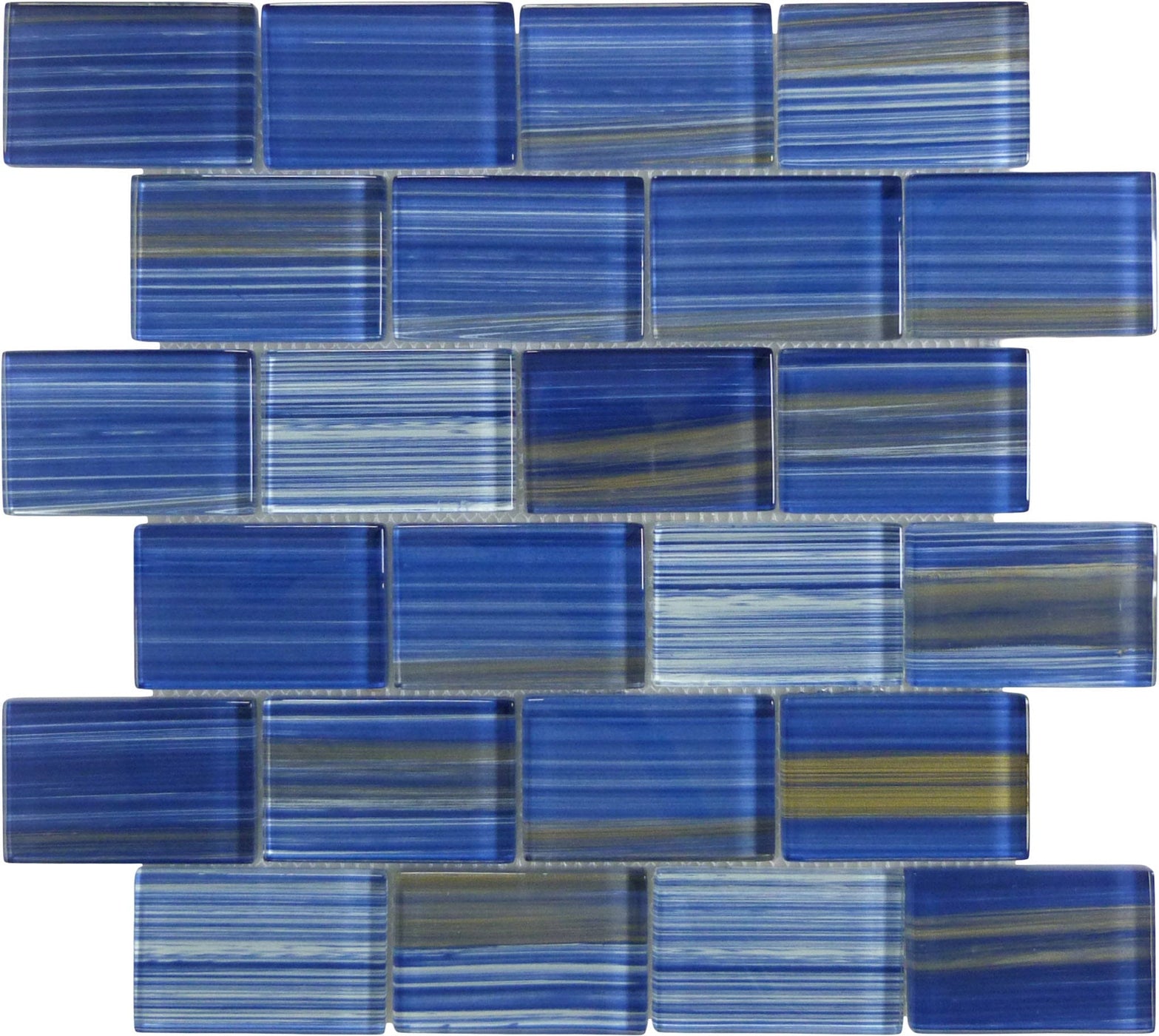 Altto Glass Hawai Blue 2x3 Uniform Brick Glossy Glass Tile S2024