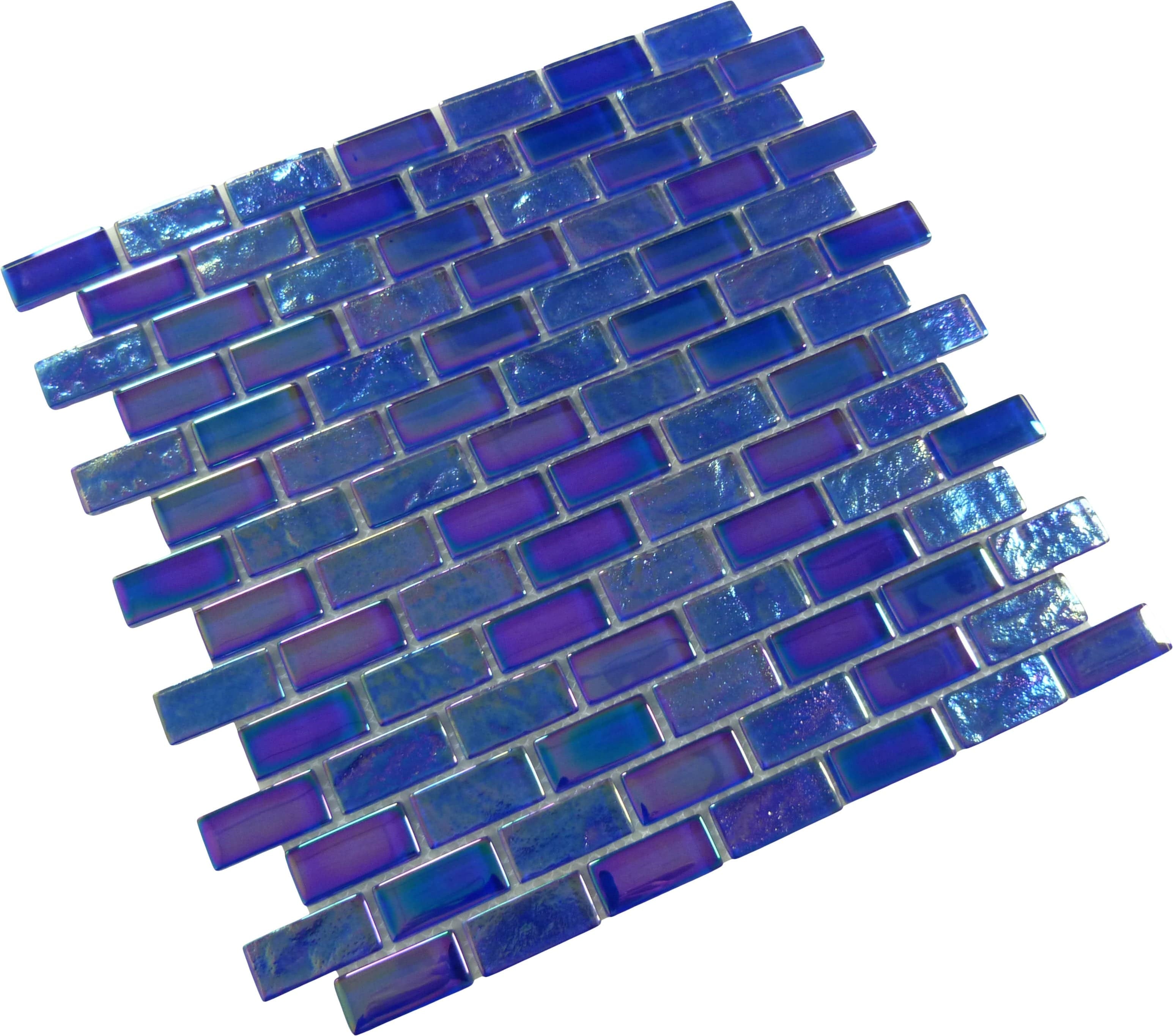 Altto Glass Neptune Cobalt Blue Uniform Brick Glossy and Iridescent ...