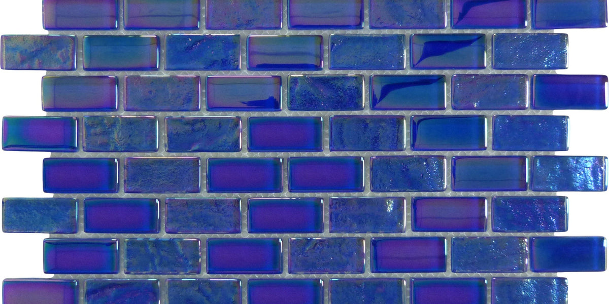 Altto Glass Neptune Cobalt Blue Uniform Brick Glossy and Iridescent ...