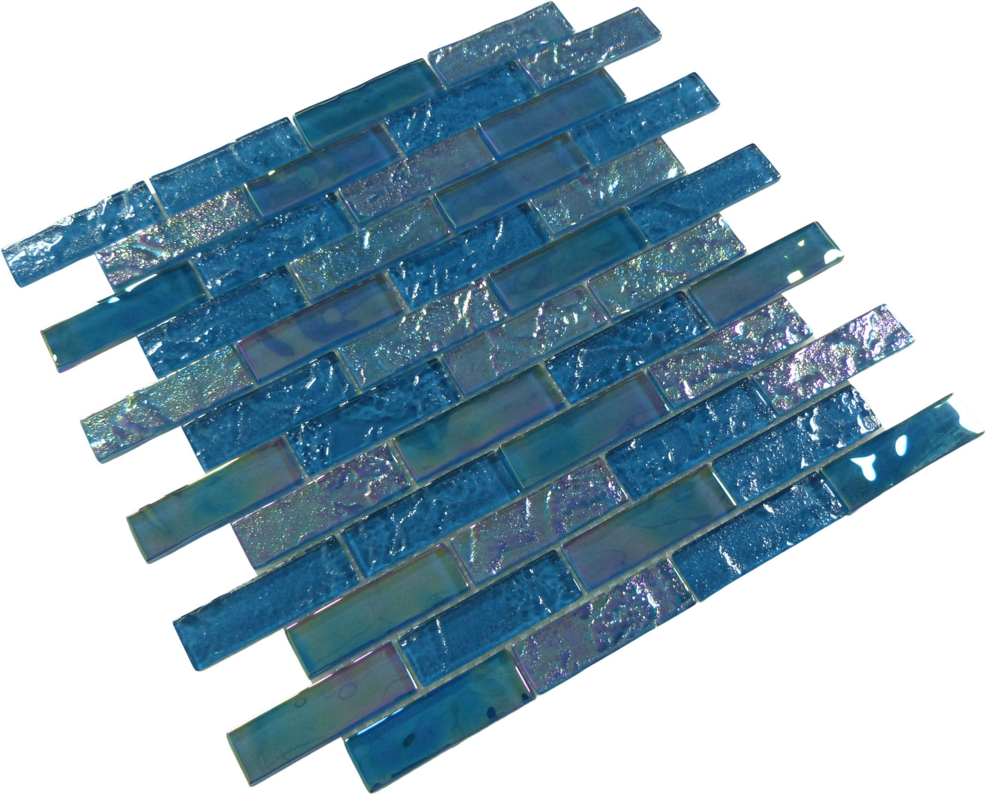 Altto Glass Pacific Turquoise Uniform Brick Glossy and Iridescent Glass ...