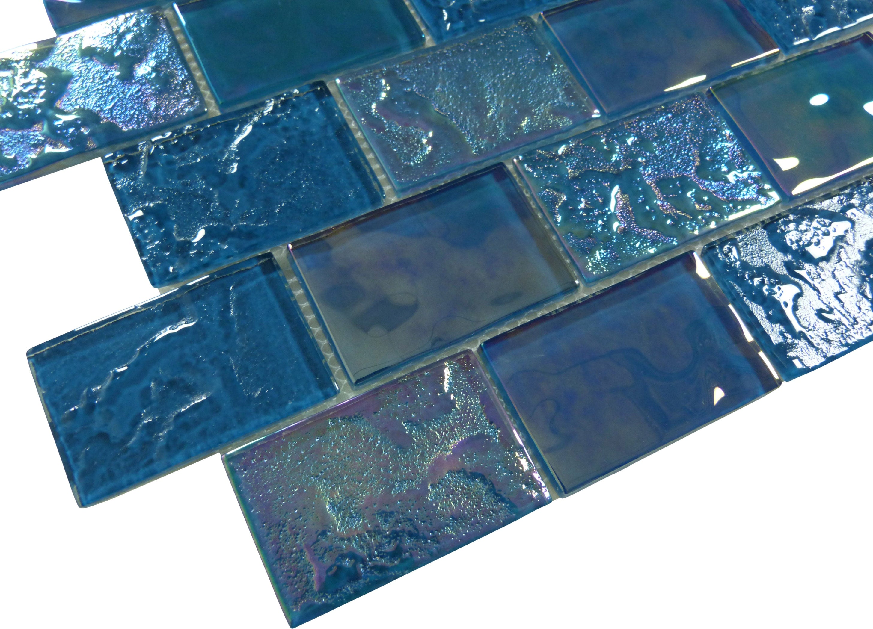 Altto Glass Pacific Turquoise Uniform Brick Glossy and Iridescent Glass ...