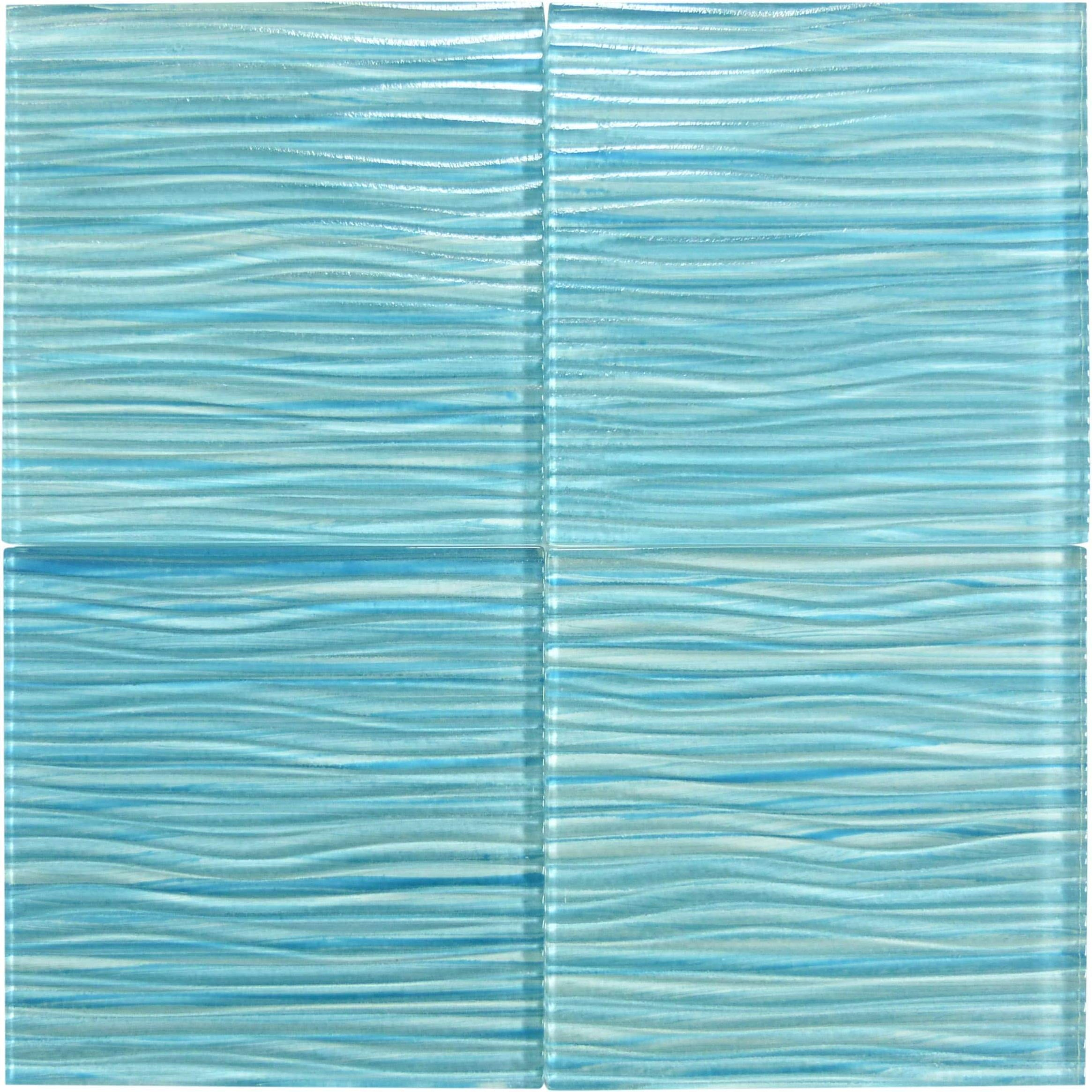 Barbados Caribbean Blue Wave 6x6 Glossy Glass Tile | Oasis